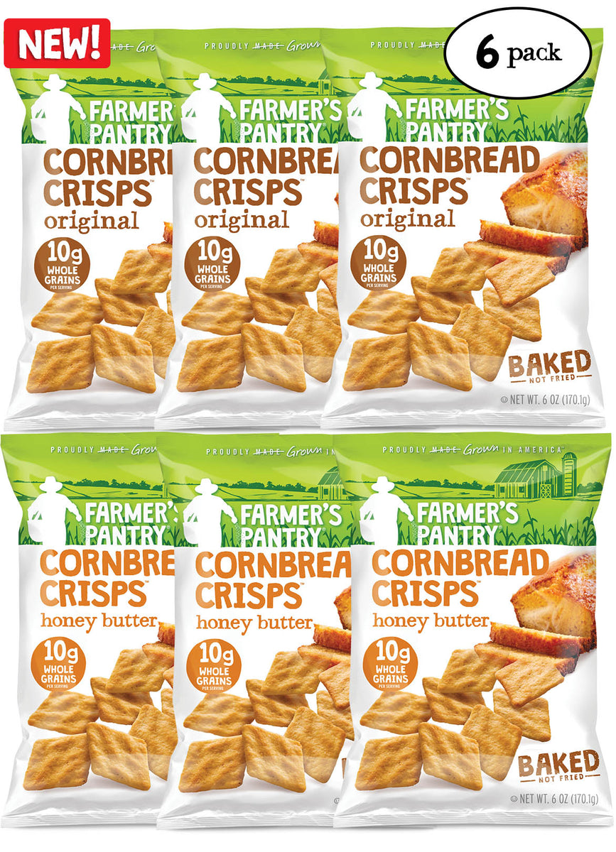 Original/Honey Butter Cornbread Crisps Variety Pack, 6 oz (6 Pack ...