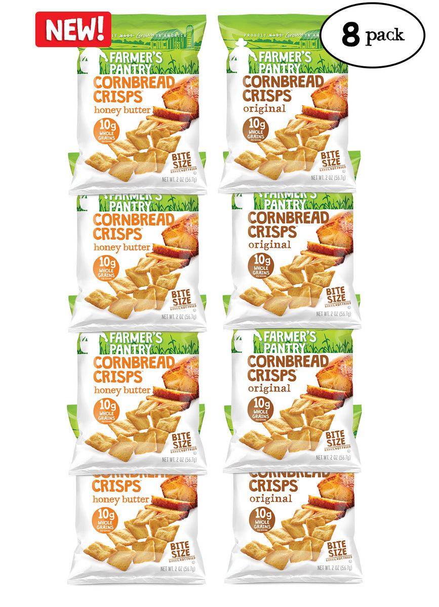 Original/ Honey Butter Bite Size Cornbread Crisps Variety Pack, 2 oz (8 ...