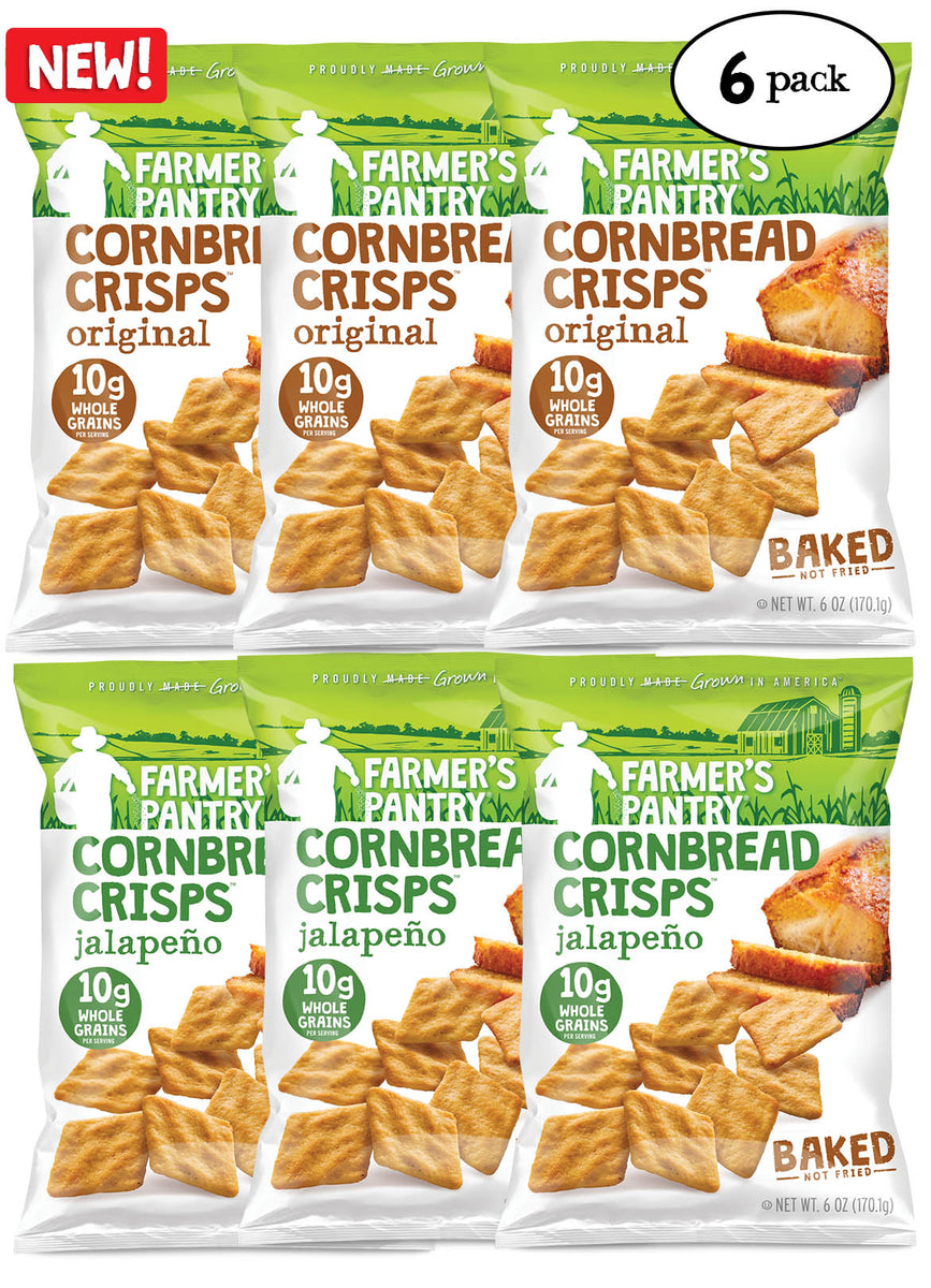 Original/Jalapeno Cornbread Crisps Variety Pack, 6 oz (6 Pack) – Farmer ...